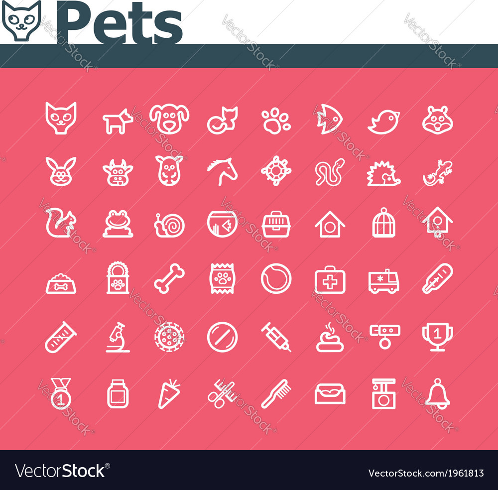 Pets icon set Royalty Free Vector Image - VectorStock