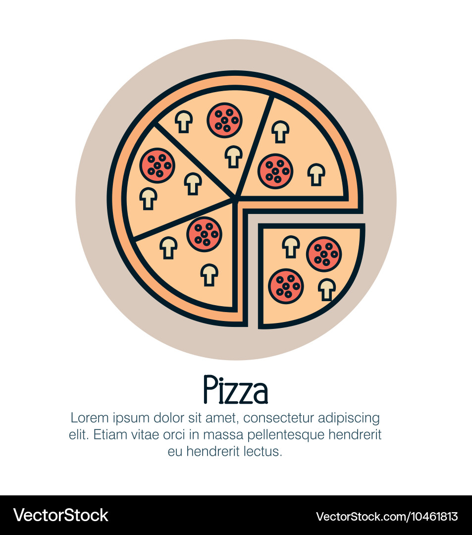 Pizza fast food isolated icon Royalty Free Vector Image