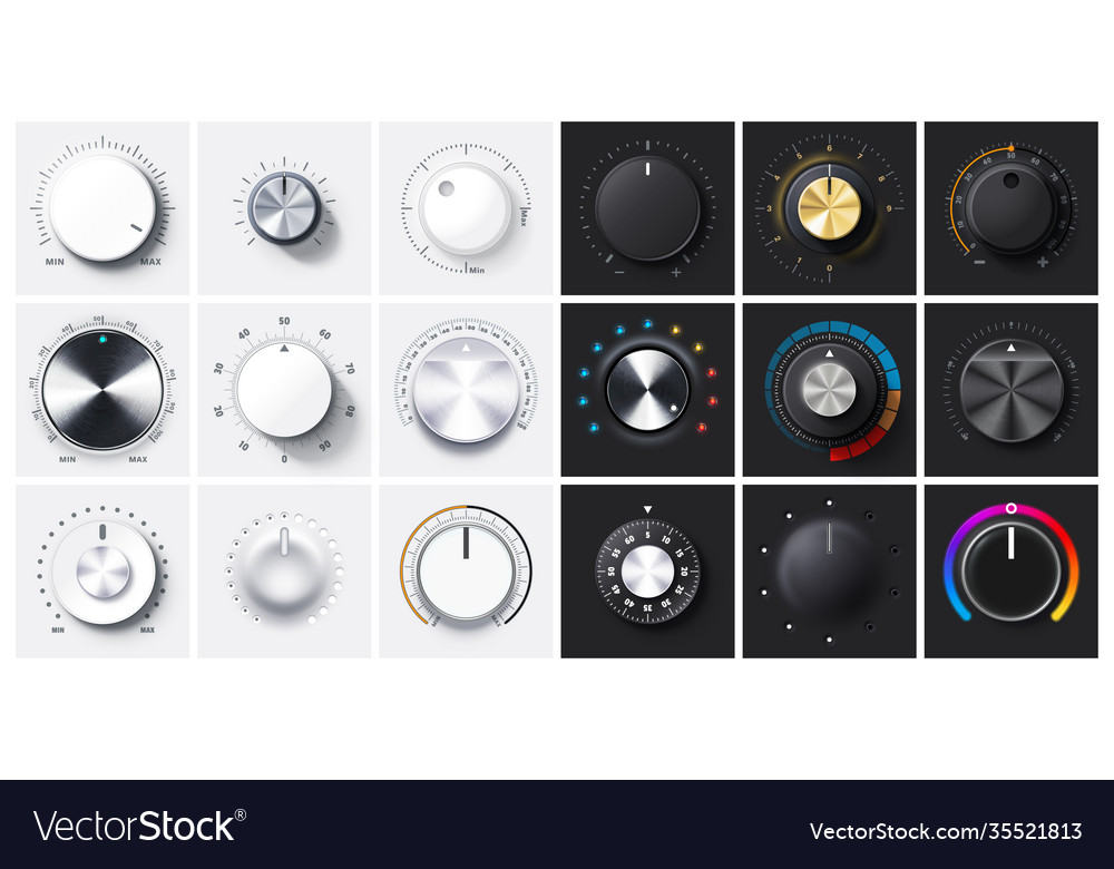 Round adjustment dial Royalty Free Vector Image