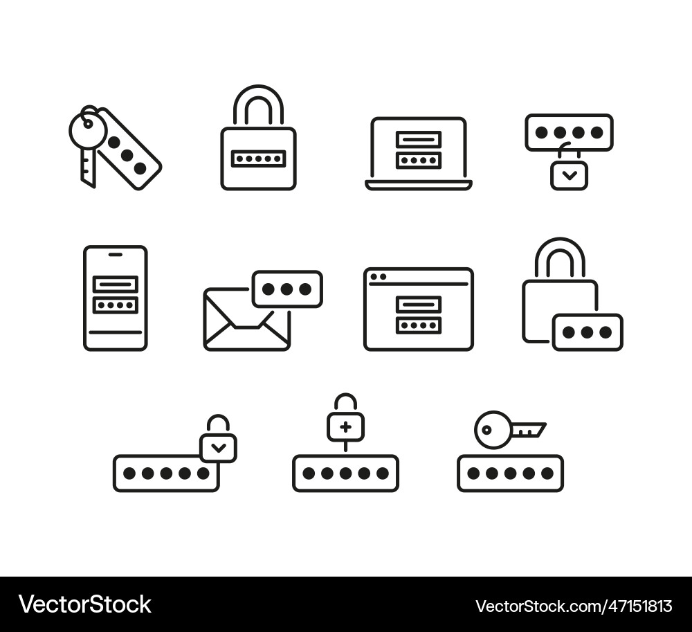 Security password of account with key lock Vector Image