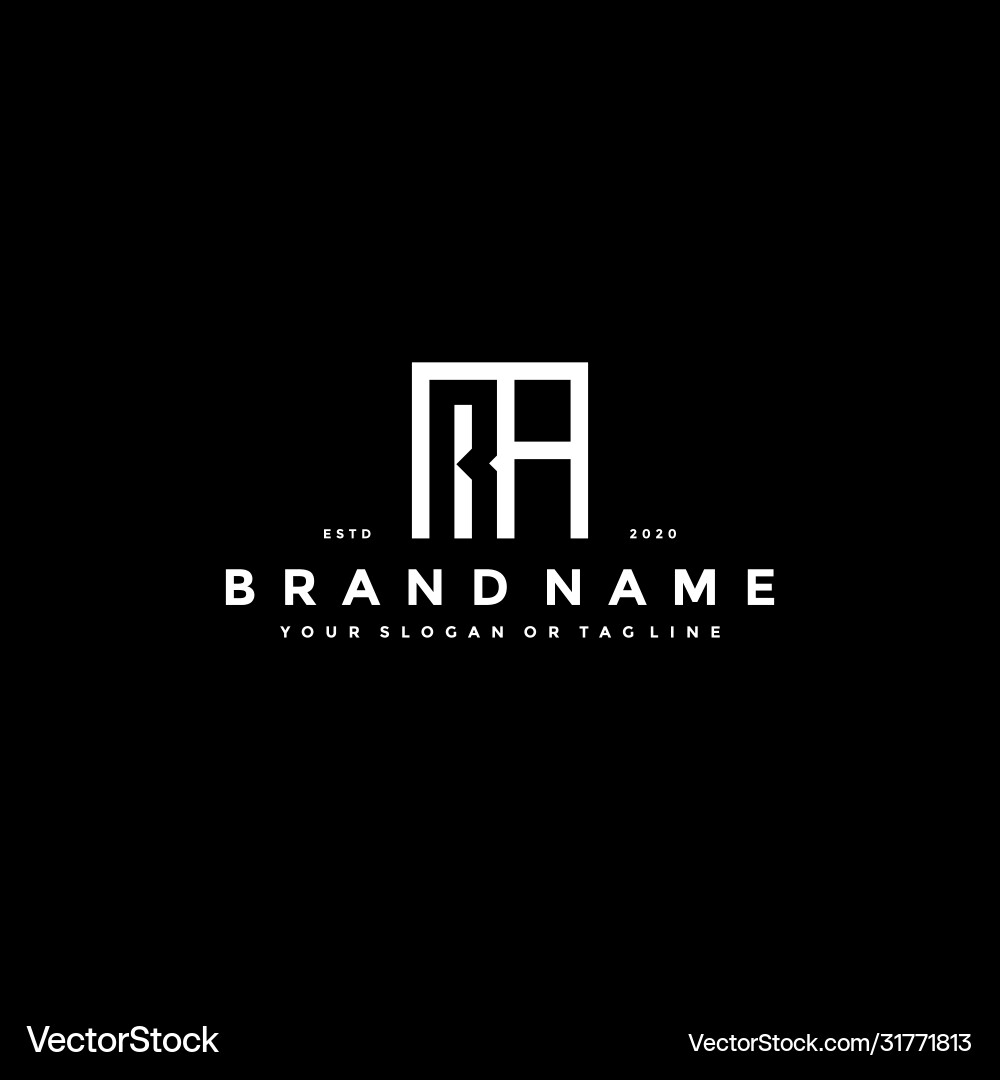 Set letter ra logo design Royalty Free Vector Image