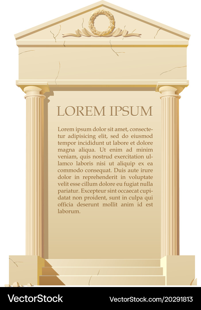 Signboard in antique architectural building style Vector Image