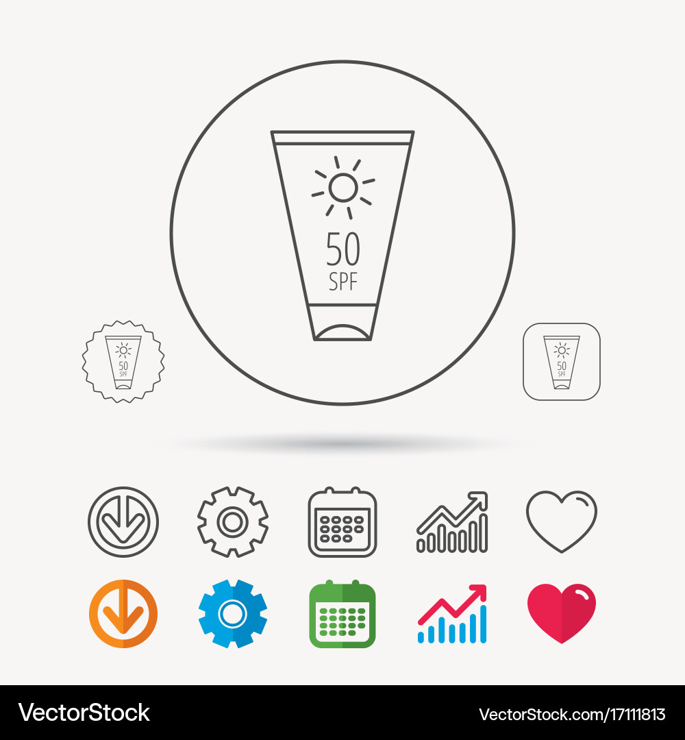 Sun cream container icon beach lotion sign Vector Image