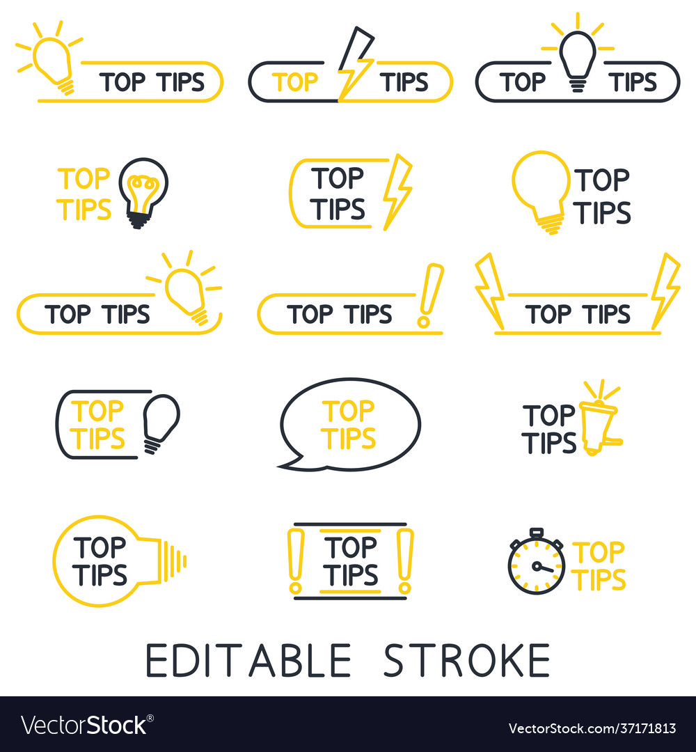 Top tips helpful tricks tooltip hint for website Vector Image Top tips helpful tricks tooltip hint for website Vector Image