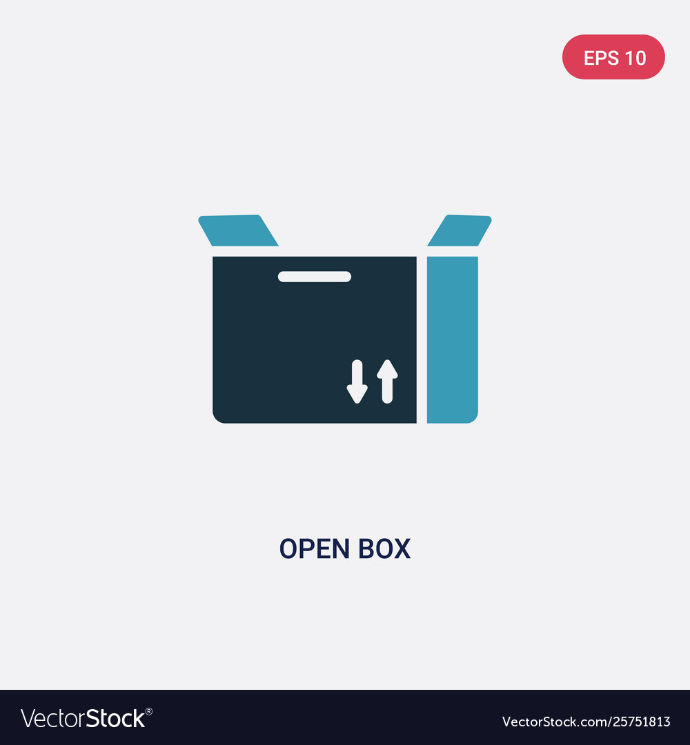 Two color open box icon from user interface Vector Image