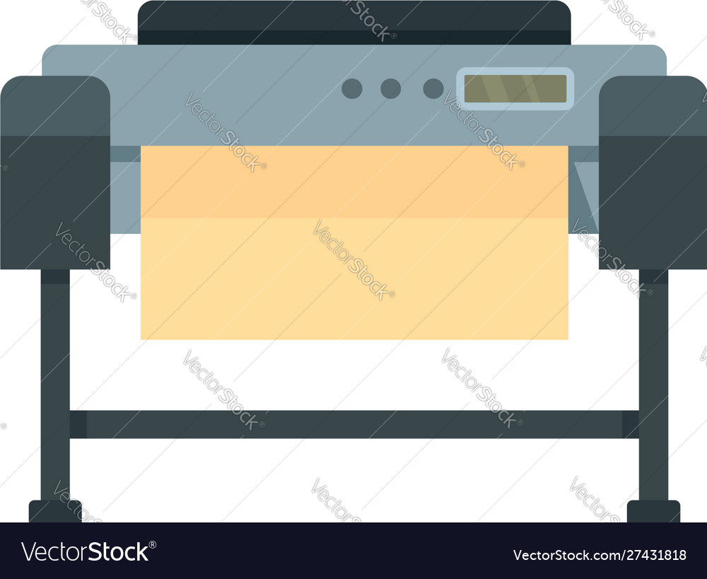 Printer plotter icon flat style Royalty Free Vector Image