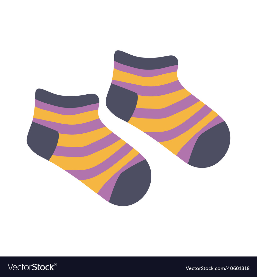 Striped Funny Sock Royalty Free Vector Image Vectorstock