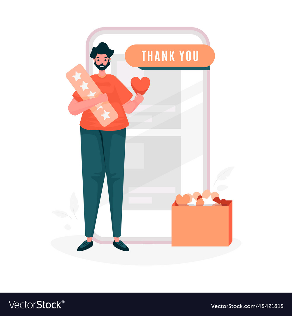 Thank you feedback message for website page flat Vector Image