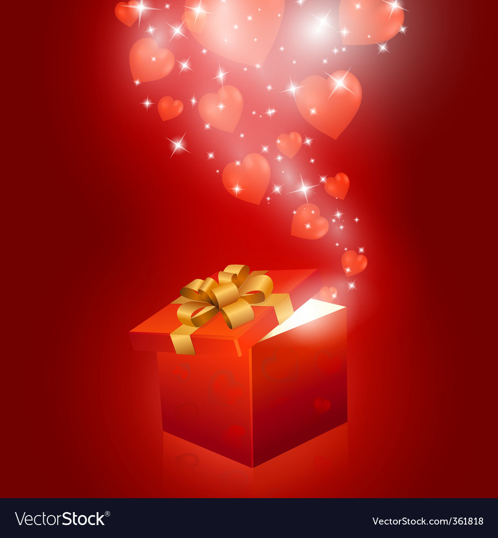 Valentines day gift box Royalty Free Vector Image
