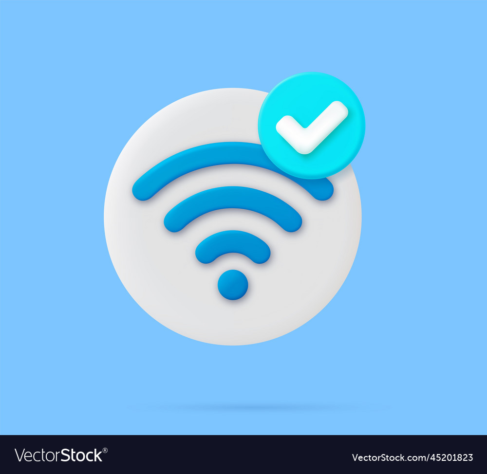 3d wireless connection Royalty Free Vector Image