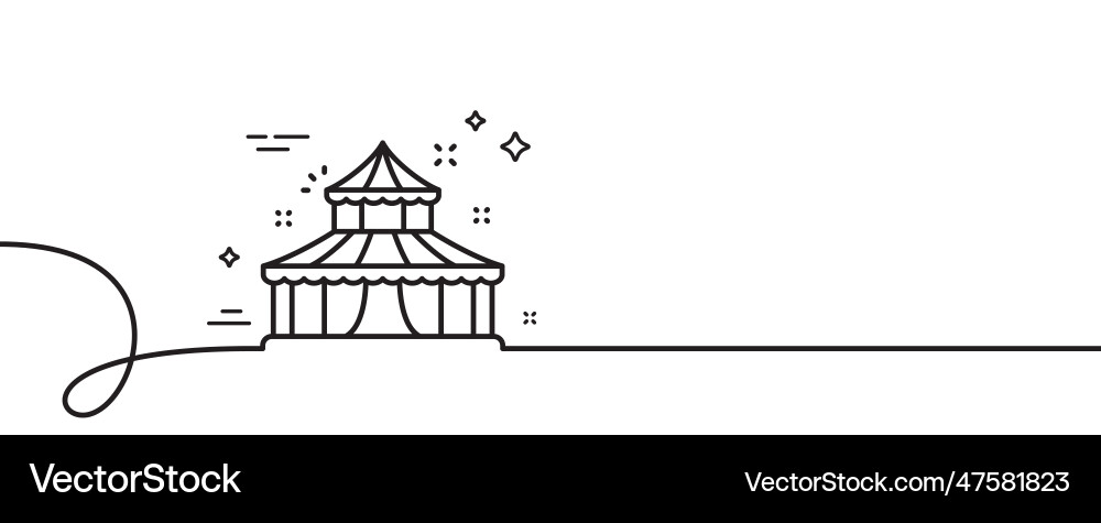 Circus line icon amusement park sign continuous Vector Image