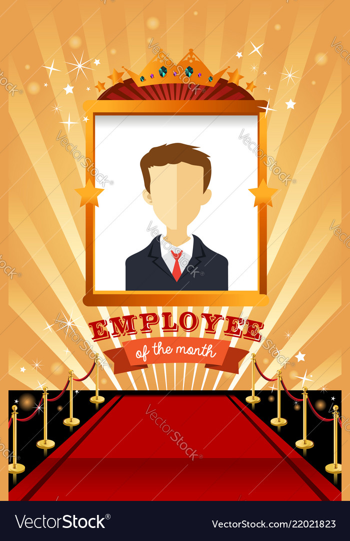 Employee Of The Month Poster Frame Royalty Free Vector Image