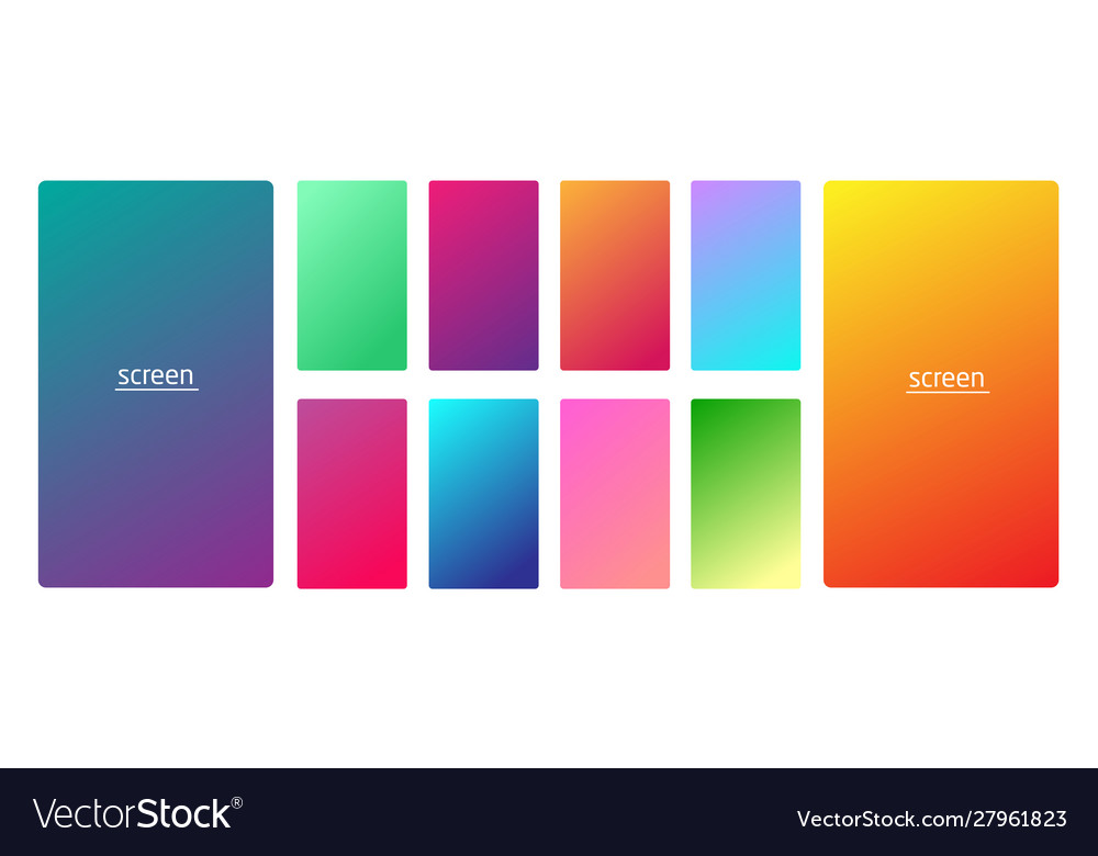 Gradient backgrounds for screen set Royalty Free Vector