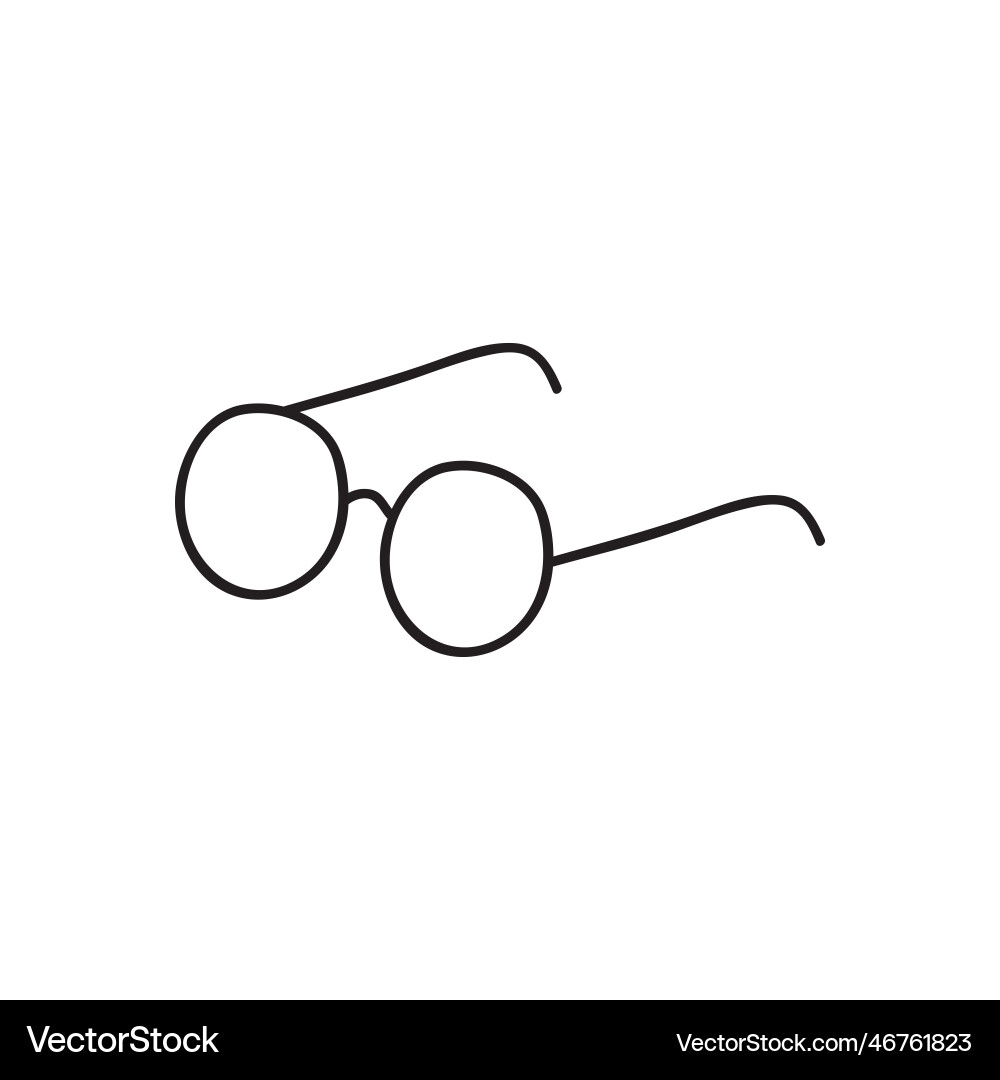 Hand drawn of round glasses Royalty Free Vector Image