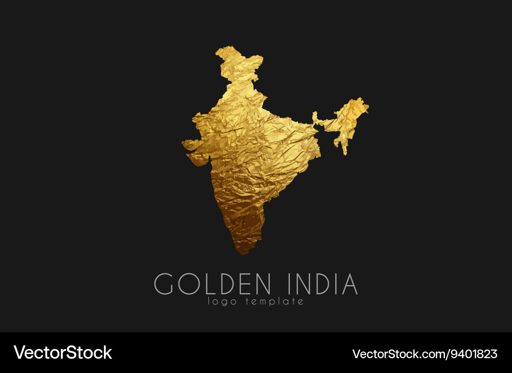 India map golden india logo creative india logo Vector Image