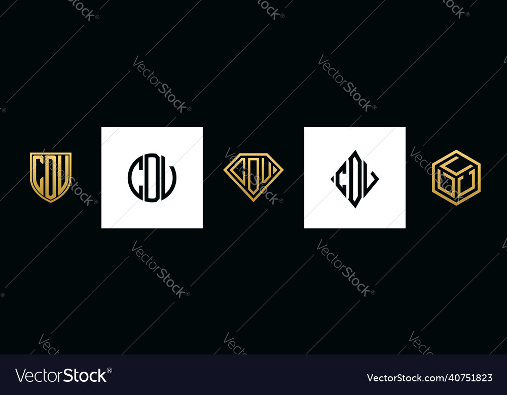 Initial letters cdv logo designs bundle Royalty Free Vector