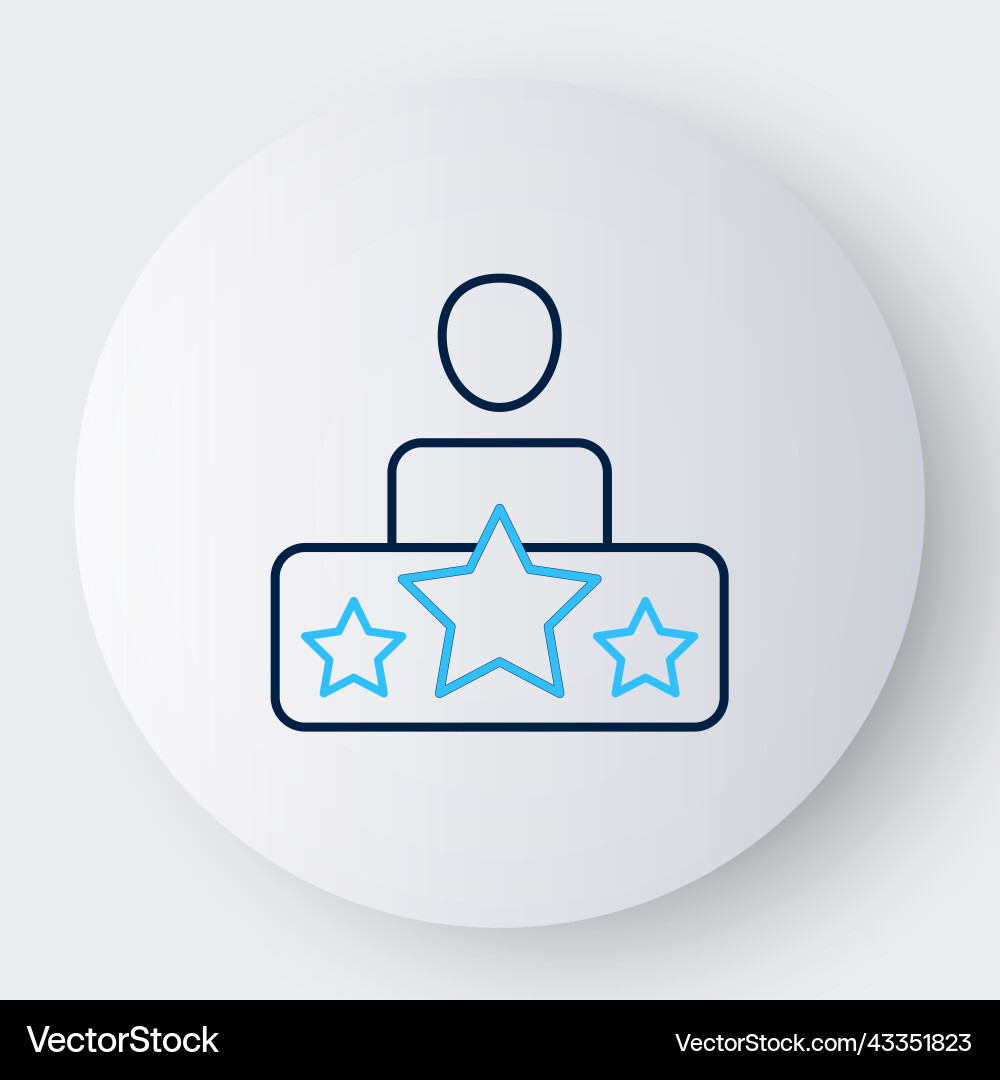 Line actor star icon isolated on white background Vector Image