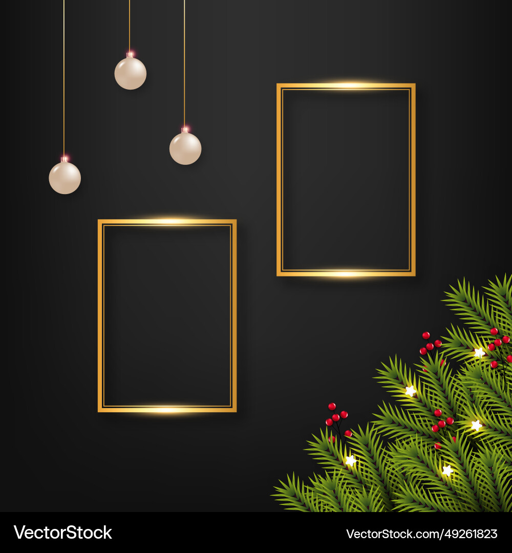 Merry christmas photo frame Royalty Free Vector Image