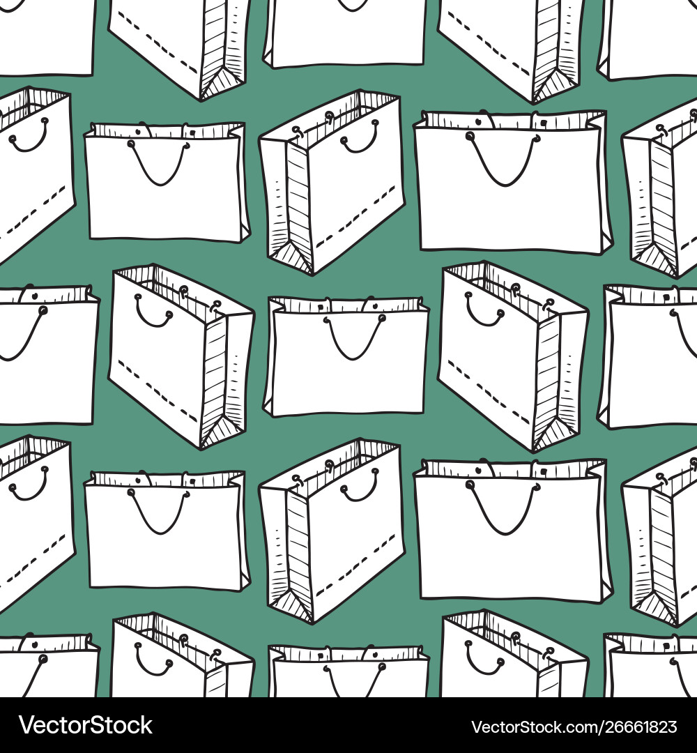 Seamless pattern paper bags for purchases Vector Image