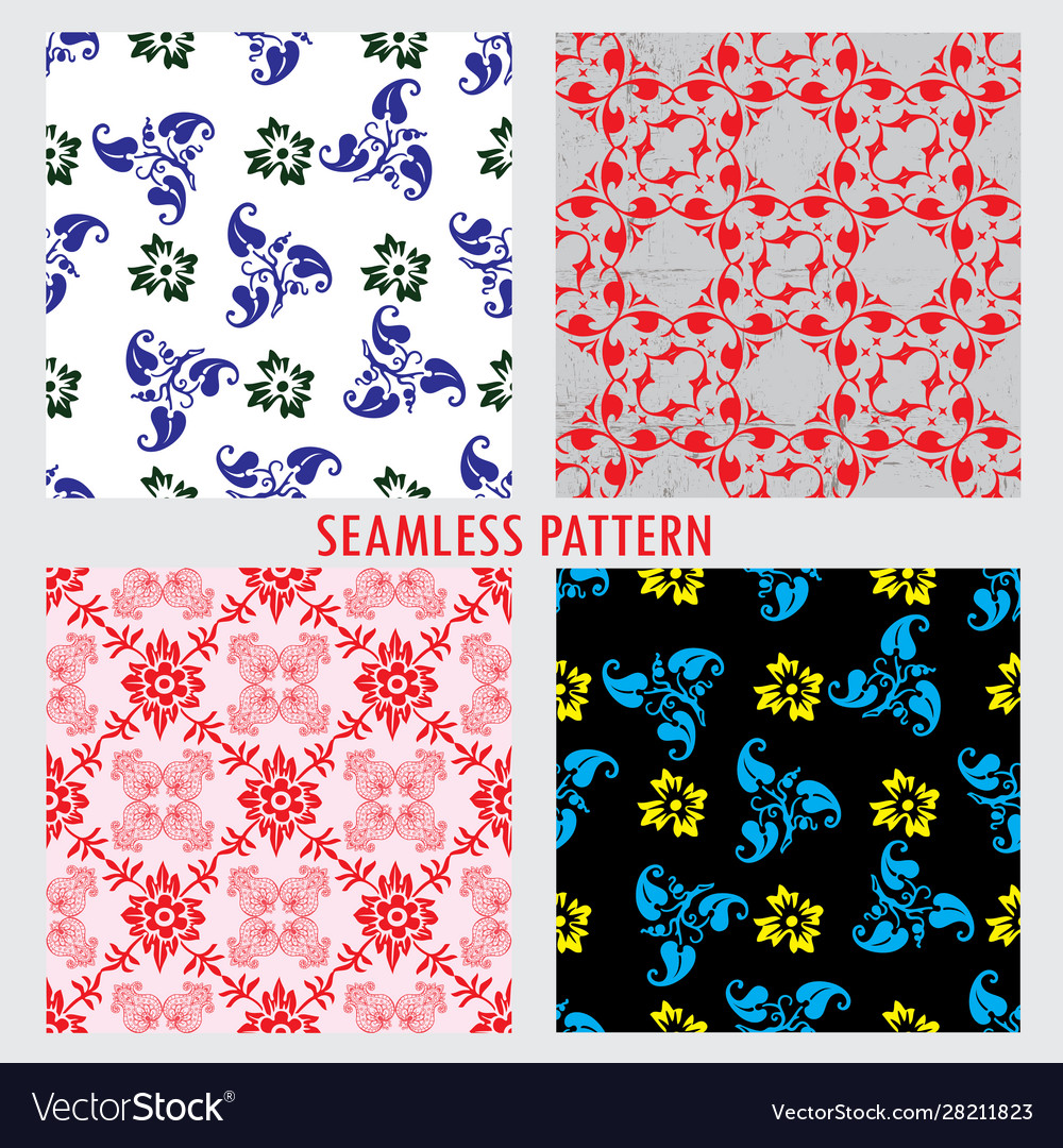 Set four patterns Royalty Free Vector Image - VectorStock