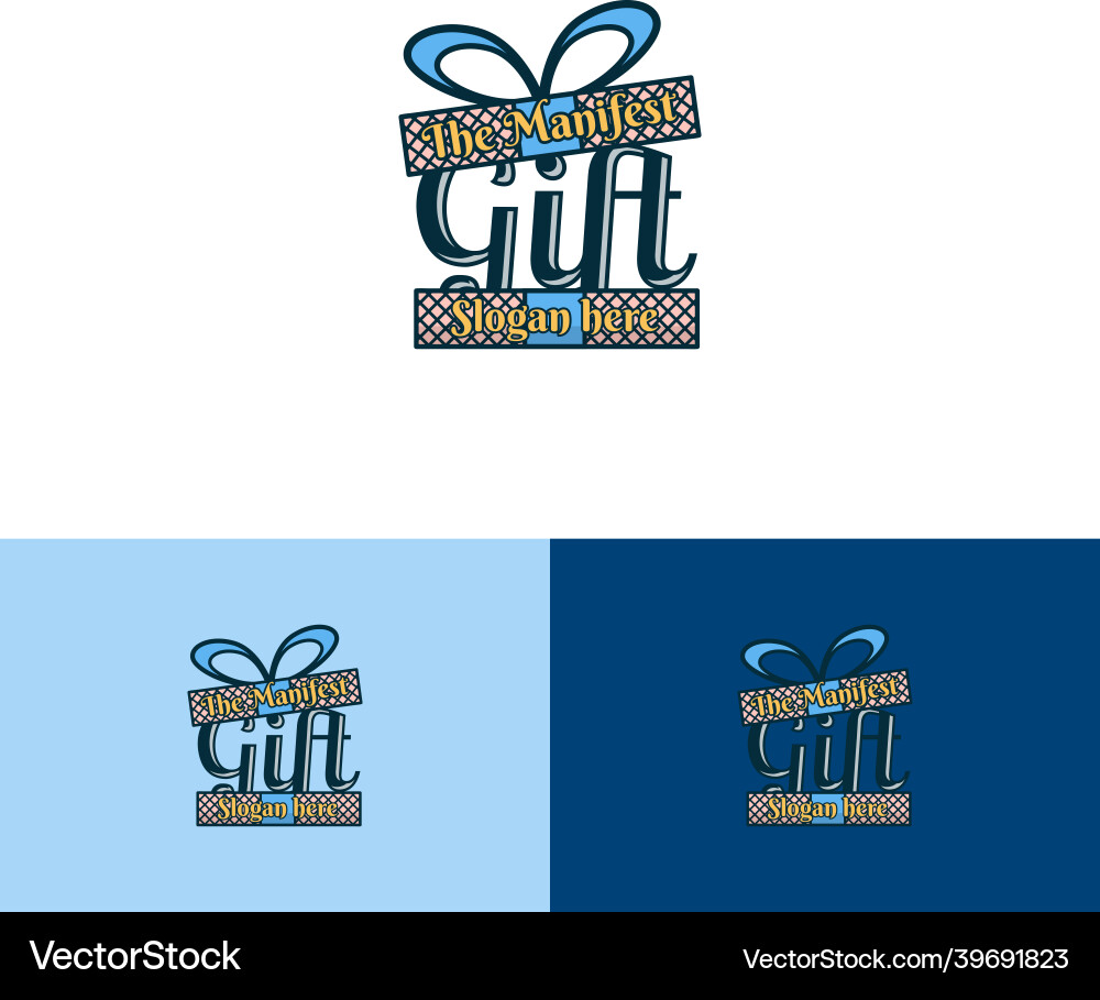 Set of modern gift box logo design Royalty Free Vector Image