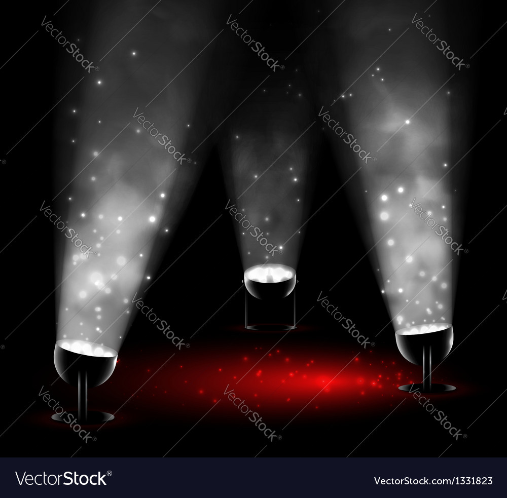 Three spotlights Royalty Free Vector Image - VectorStock