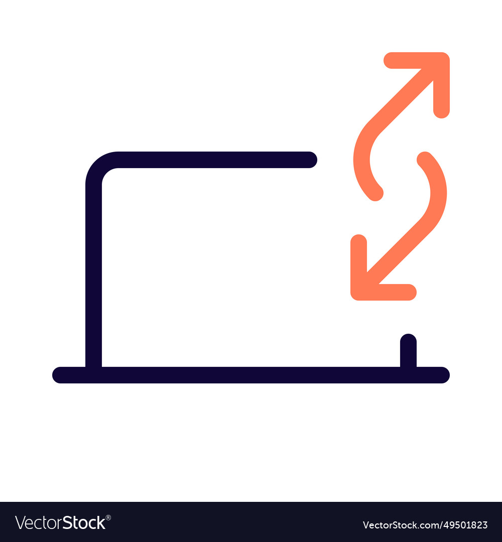Transferring data using laptop between devices Vector Image