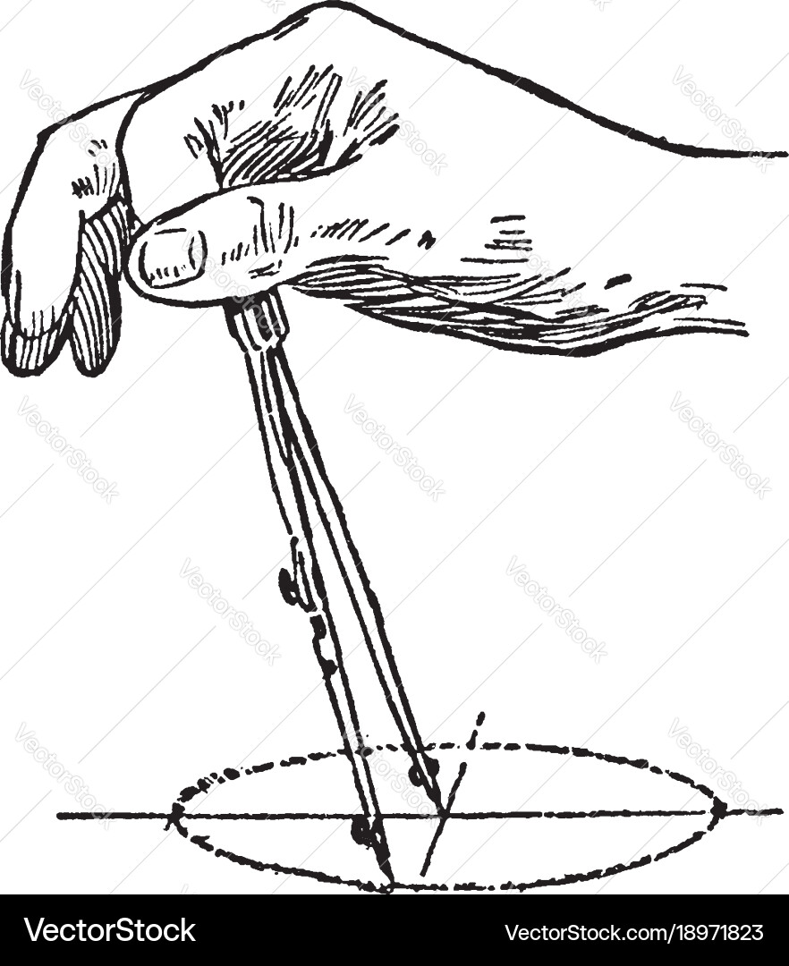 Turning the compass vintage engraving Royalty Free Vector