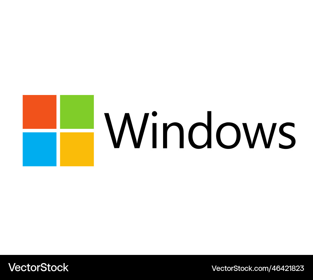 Windows logo brand symbol with name design Vector Image