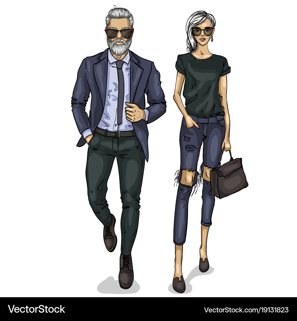 Woman and man Royalty Free Vector Image - VectorStock