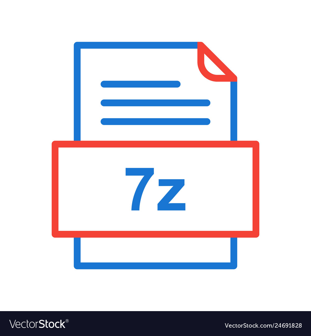 7z file document icon Royalty Free Vector Image