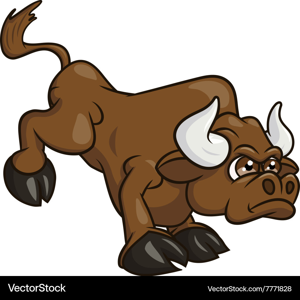Angry bull cartoon 2 Royalty Free Vector Image
