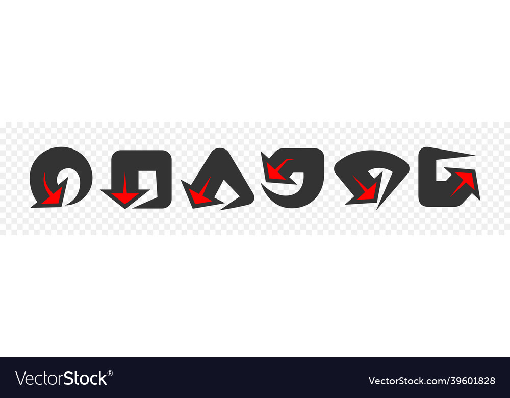 Arrow and direction pointer signs set Royalty Free Vector