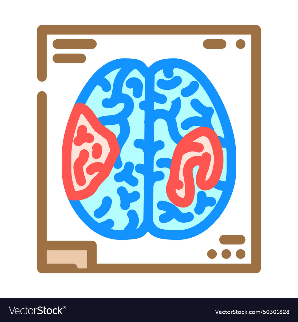 Functional mri neuroscience neurology color icon Vector Image Functional mri neuroscience neurology color icon Vector Image