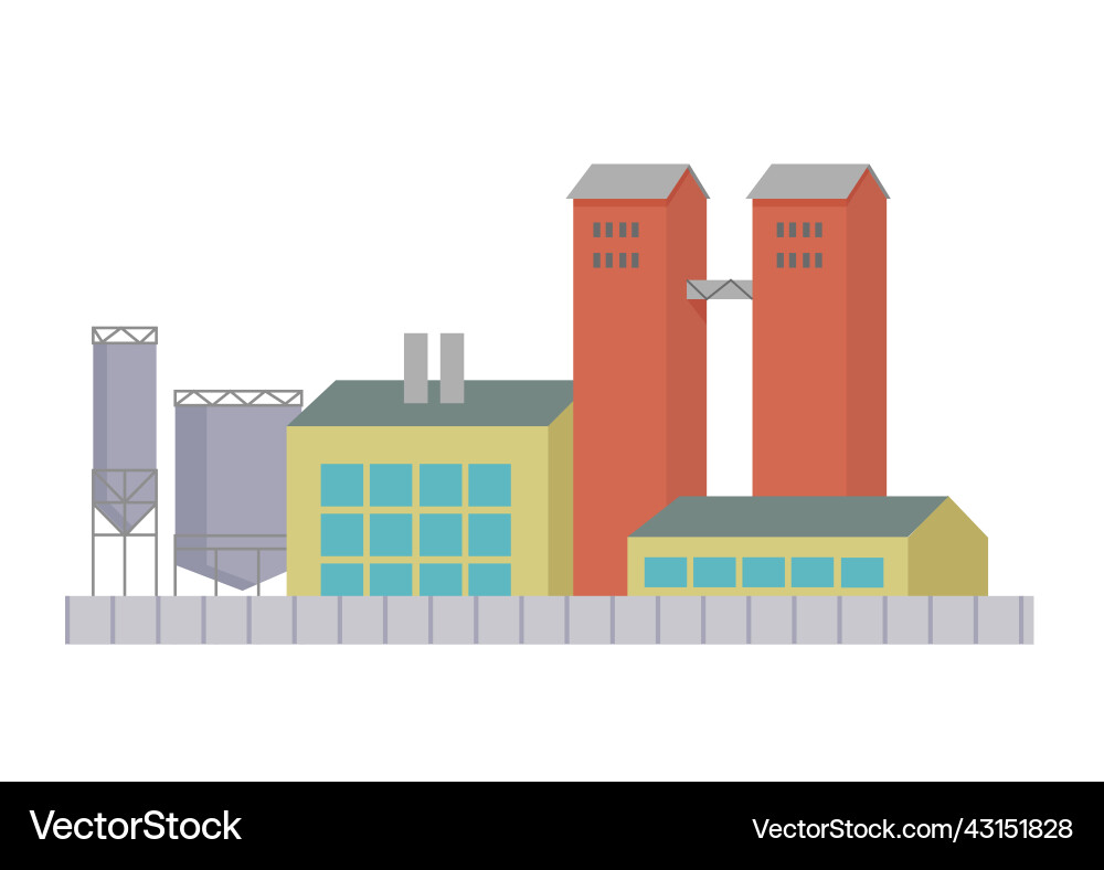 Industrial commercial building Royalty Free Vector Image