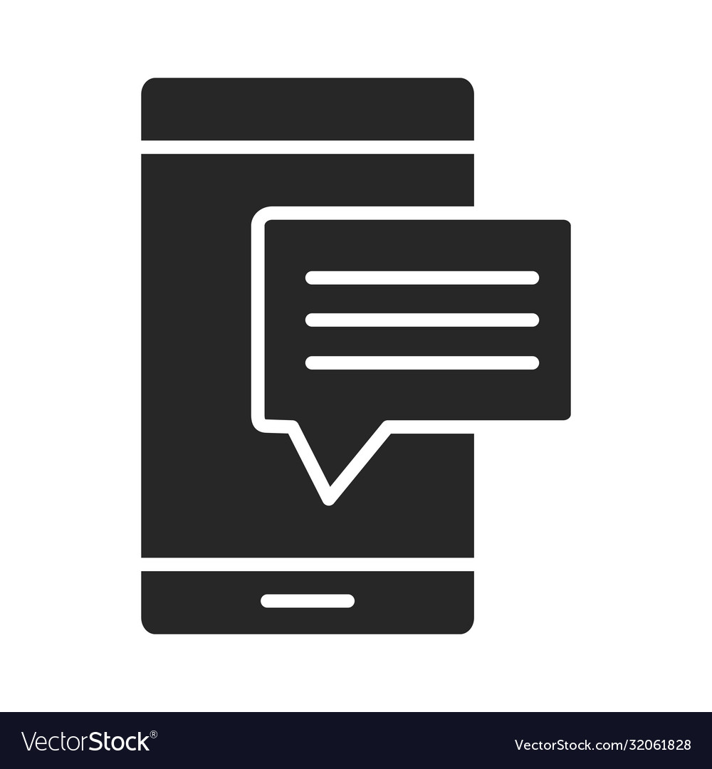 Mobile phone or smartphone chat message bubble Vector Image