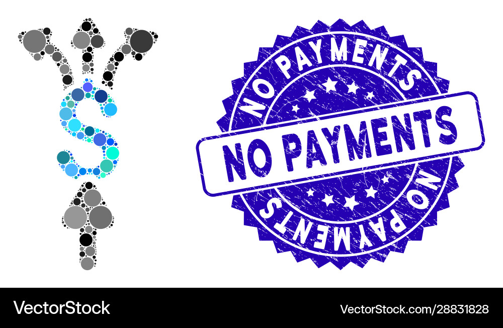 Mosaic divide payments icon with scratched no Vector Image