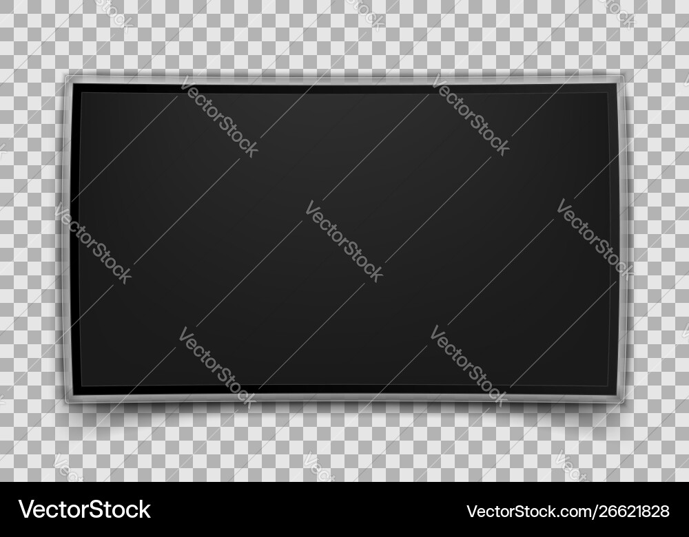 Realistic tv screen isolated on transparent Vector Image
