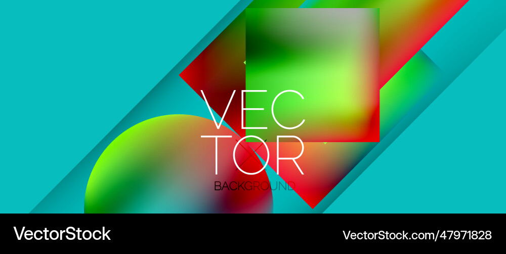 Squares and circles design fluid color gradients Vector Image