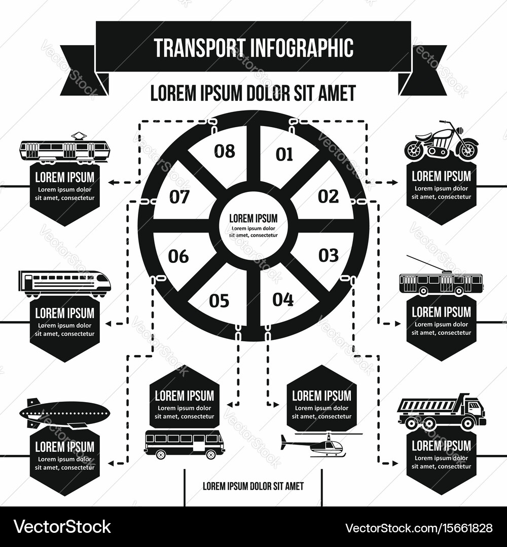 Transport infographic concept simple style Vector Image
