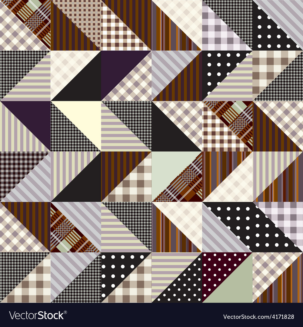 Triangles patchwork pattern Royalty Free Vector Image