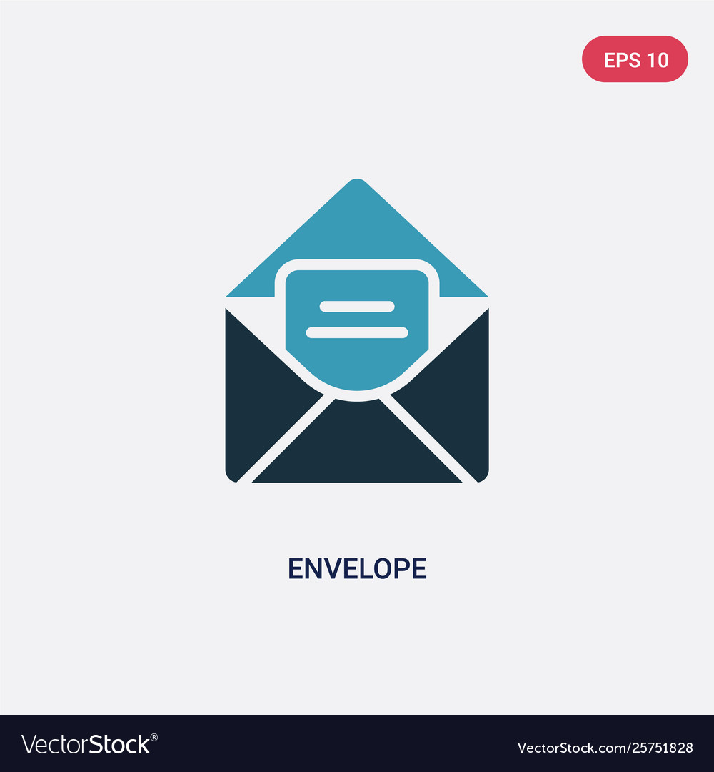 Two color envelope icon from user interface Vector Image