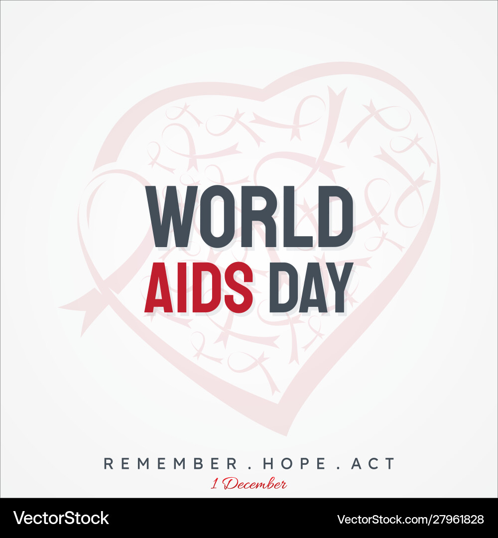 World aids day letter concept design on white Vector Image