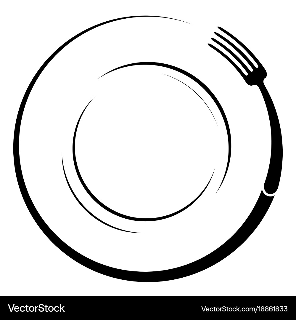 Abstract logo of a cafe or restaurant a fork Vector Image