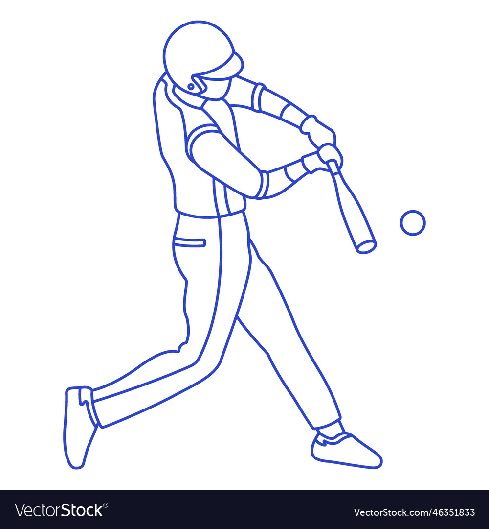 Baseball player stroke Royalty Free Vector Image