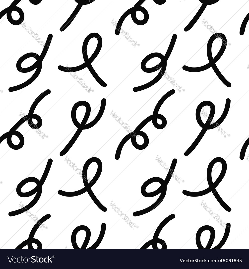 Black lines squiggle seamless pattern Royalty Free Vector
