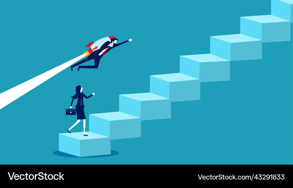 Business advantage businessmen surpass Royalty Free Vector