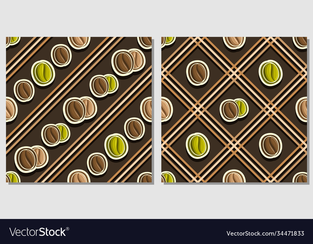 Coffee seamless patterns Royalty Free Vector Image