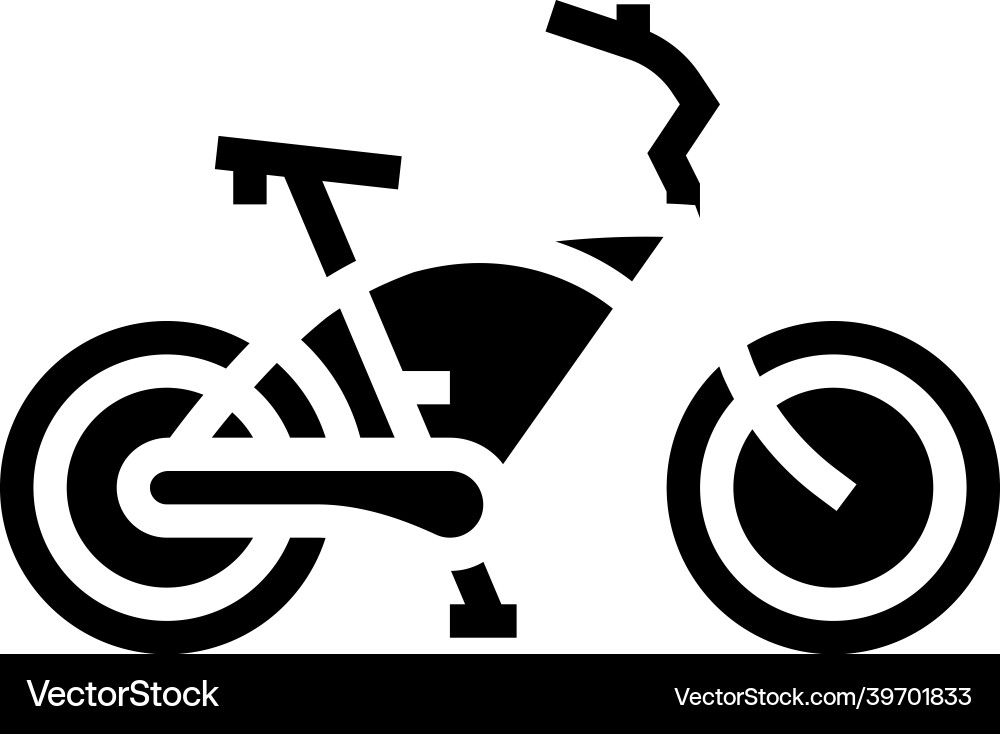 Cruiser bike glyph icon Royalty Free Vector Image