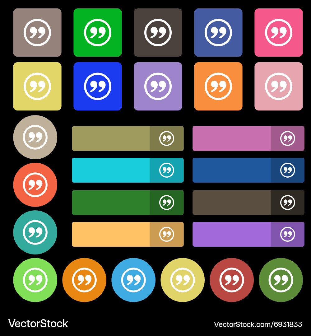 Double quotes icon sign set from twenty seven Vector Image